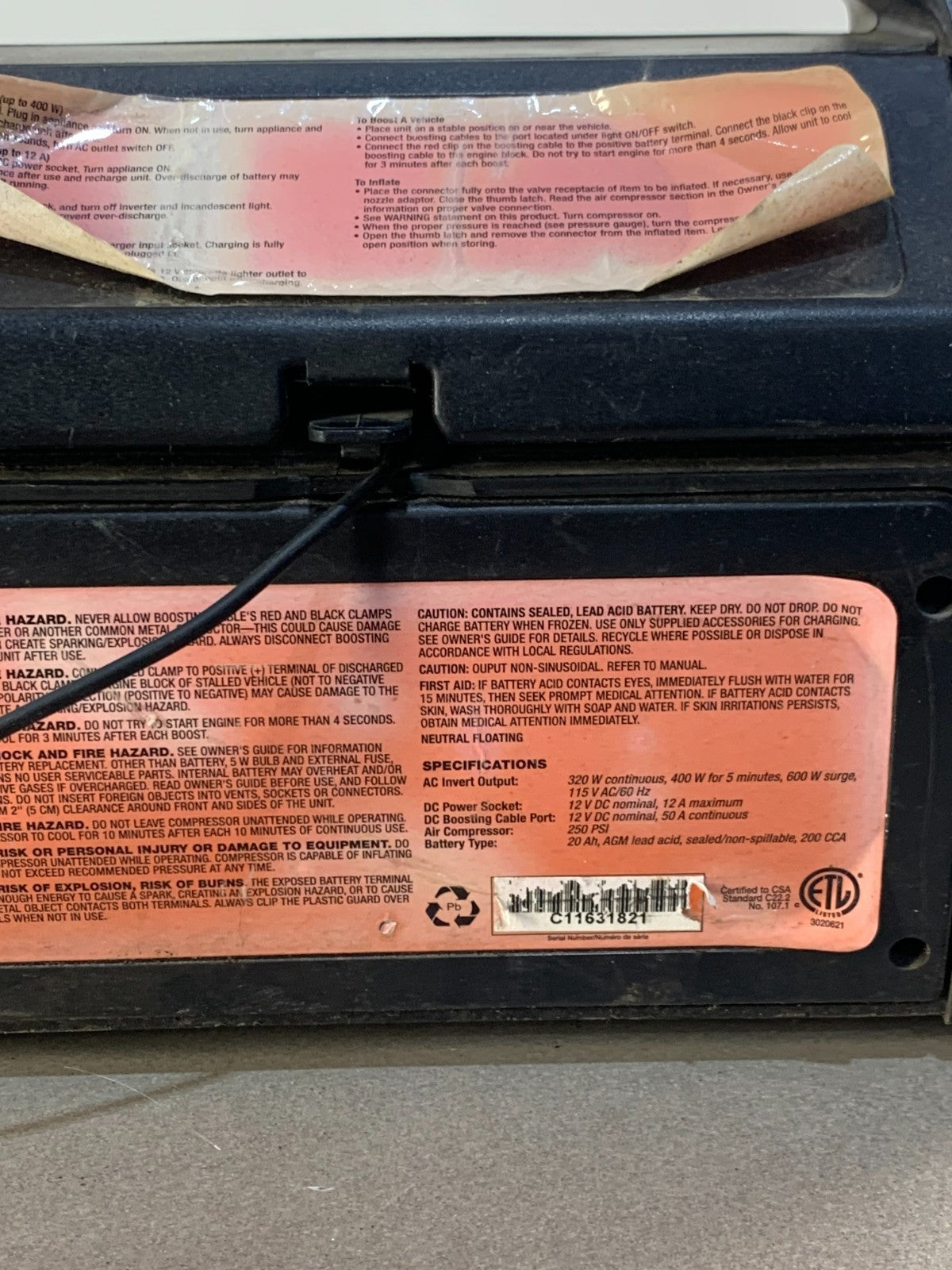 Motomaster Eliminator Power Box power pack with Inverter – Rebound Centre