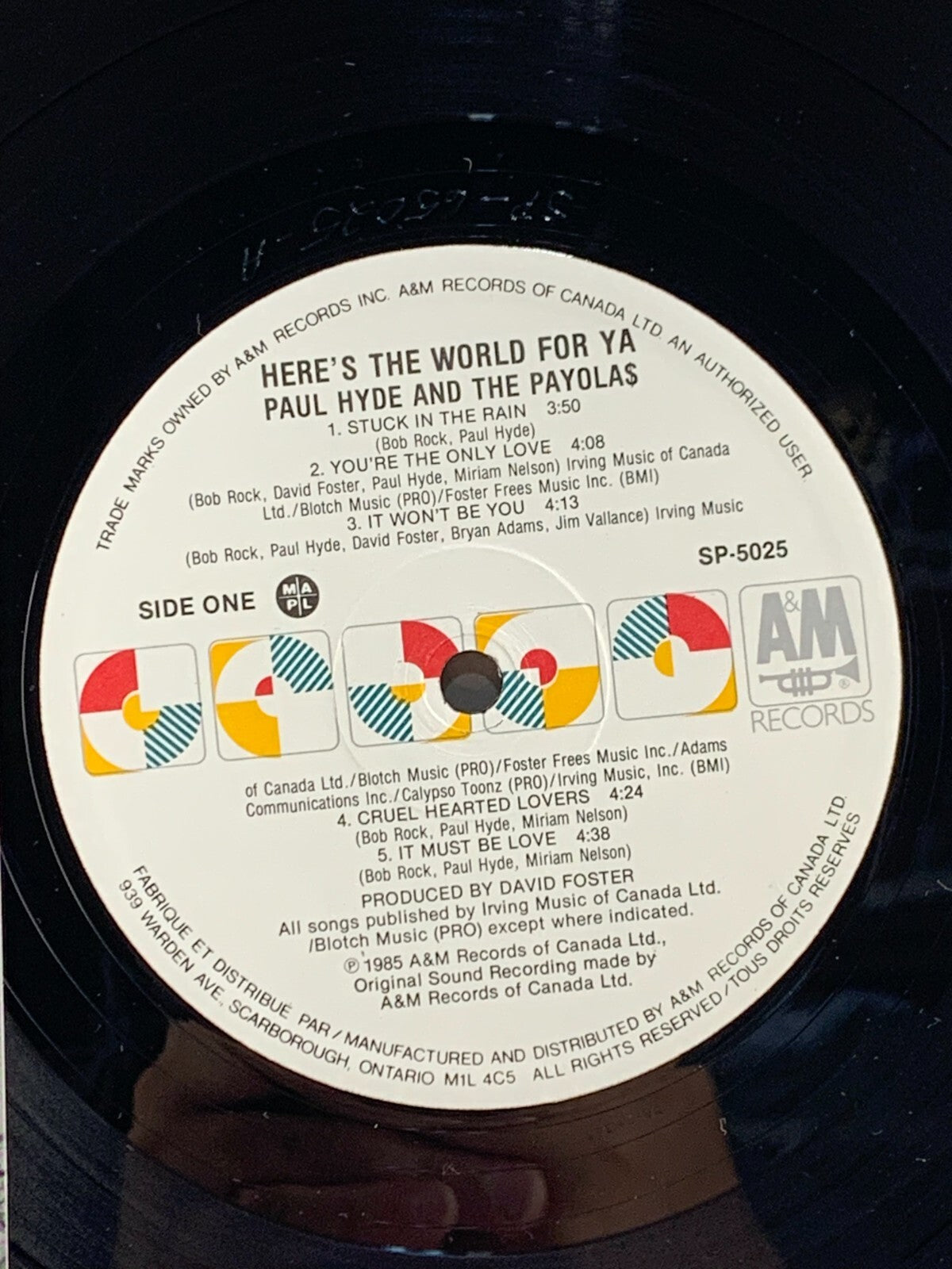 PAUL HYDE PAYOLAS -Here's the World for Ya 1985 LP 12" Vinyl Record ...