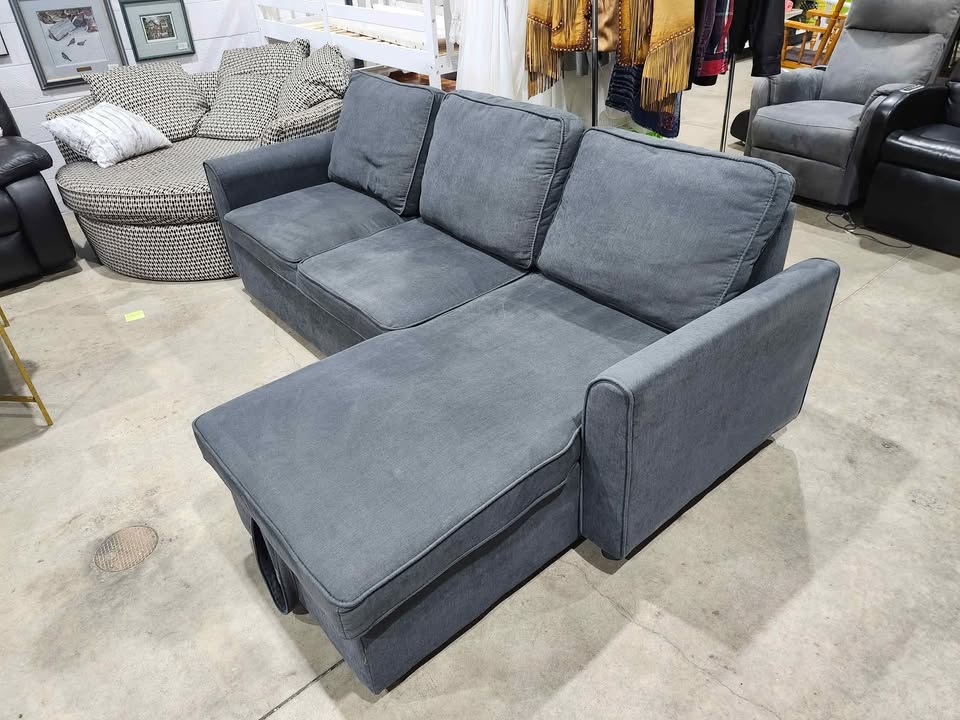 Structube CAROLE contemporary reversible sectional sofa-bed with stora ...