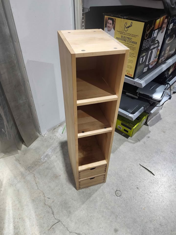 Small Wooden Shelving Unit with Drawers – Rebound Centre