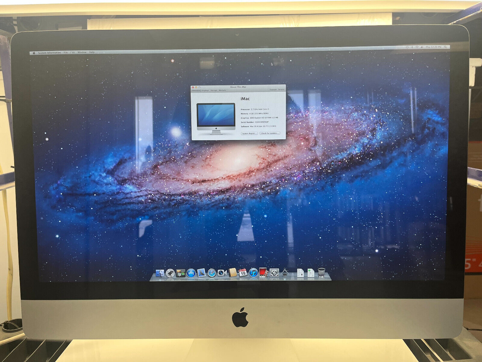 Apple iMac 27" Mid 2011 A1312 i5 2.7 GHz 4GB RAM 1TB HDD Lion EMC 2949 ...