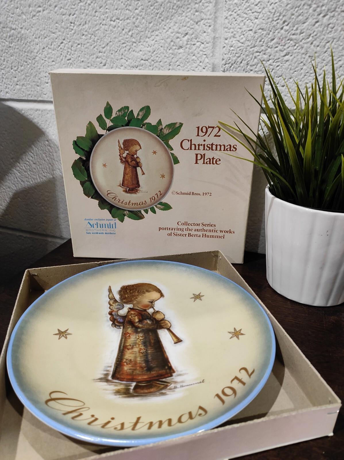 Schmid Christmas Plate 1972 ANGEL WITH FLUTE Limited Edition Berta Hum ...